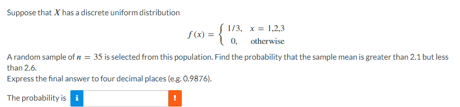 Solved Suppose that X has a discrete uniform distribution | Chegg.com