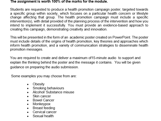 Solved The assignment is worth 100% ﻿of the marks for the | Chegg.com