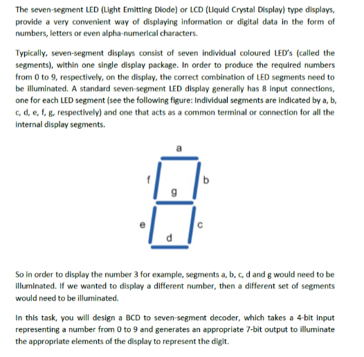 The seven-segment LED (Light Emitting Diode) or LCD | Chegg.com