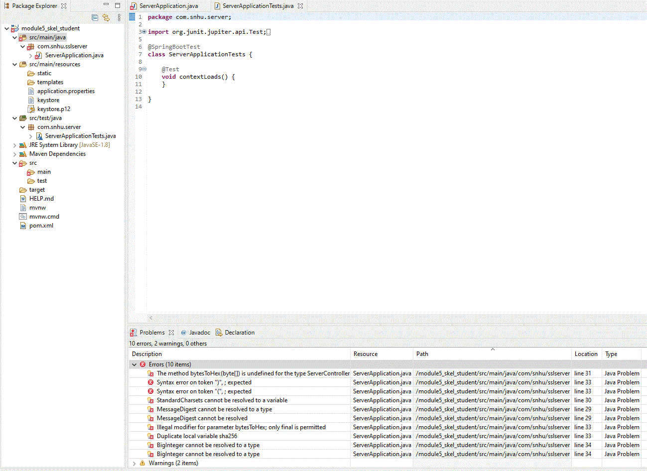 Solved I need help with fixing my 10 errors | Chegg.com