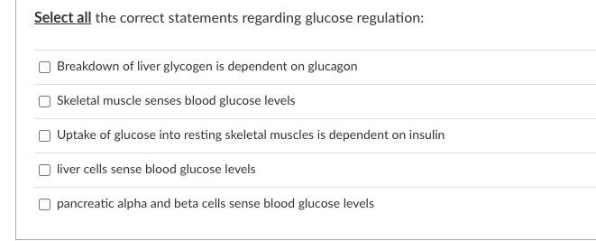 Solved Select all the correct statements regarding glucose | Chegg.com