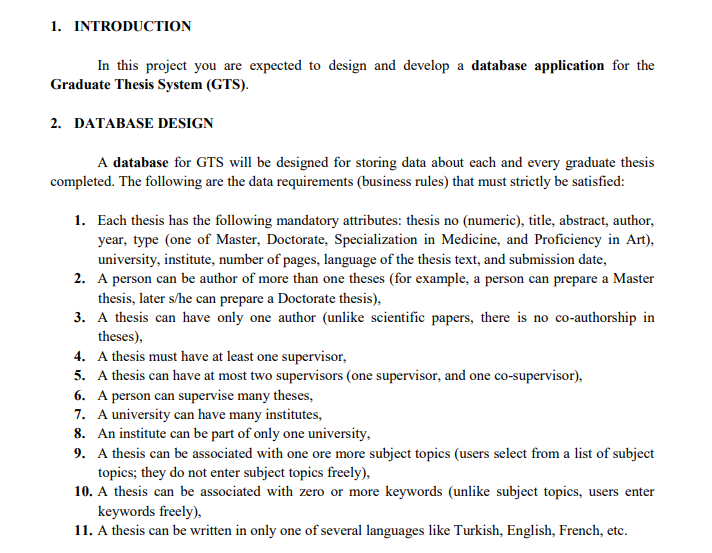 1. INTRODUCTION In this project you are expected to | Chegg.com