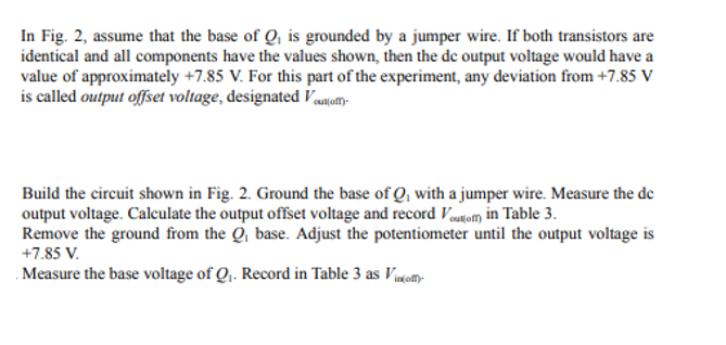Solved Figure 2 TABLE 3. INPUT AND OUTPUT OFFSET VOLTAGESIn | Chegg.com