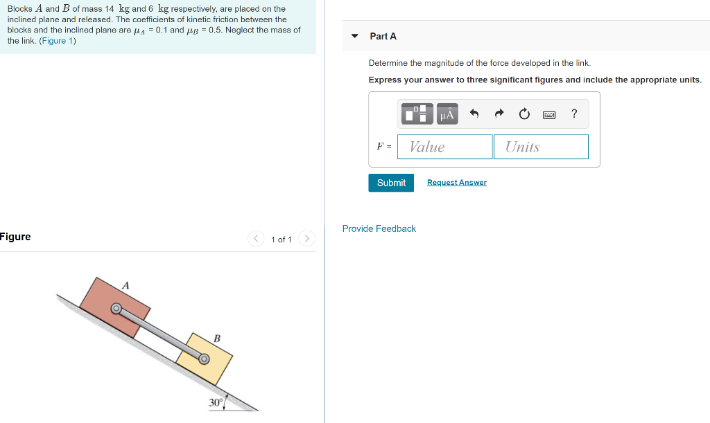 Solved Blocks A and B of mass 14 kg and 6 kg respectively, | Chegg.com