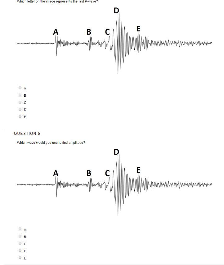 Solved Which letter on the image represents the first P-wave | Chegg.com Solved Which letter on the image represents the first P-wave | Chegg.com