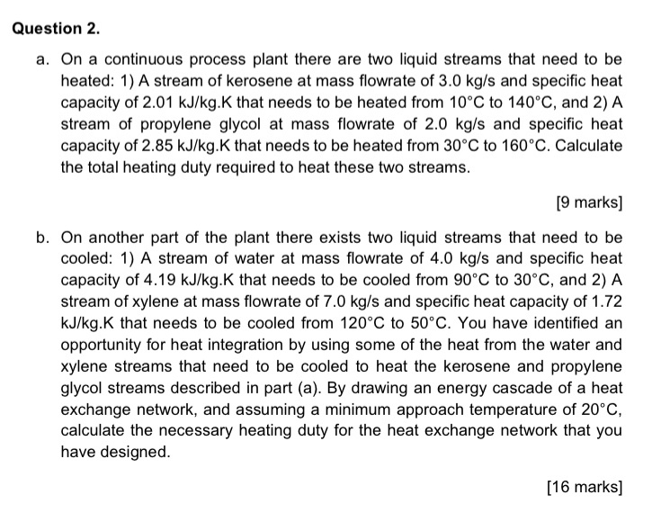 Solved Question 2. a. On a continuous process plant there | Chegg.com
