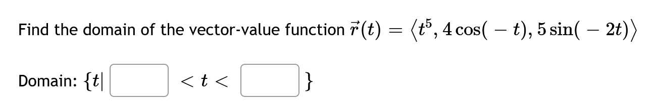 Solved Find the domain of the vector-value function | Chegg.com