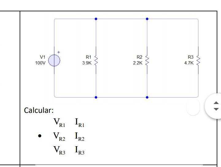 Solved R1 3.9K R2 V1 100V 4.7K S R3 2.2K Calcular: Vri Ini . | Chegg.com