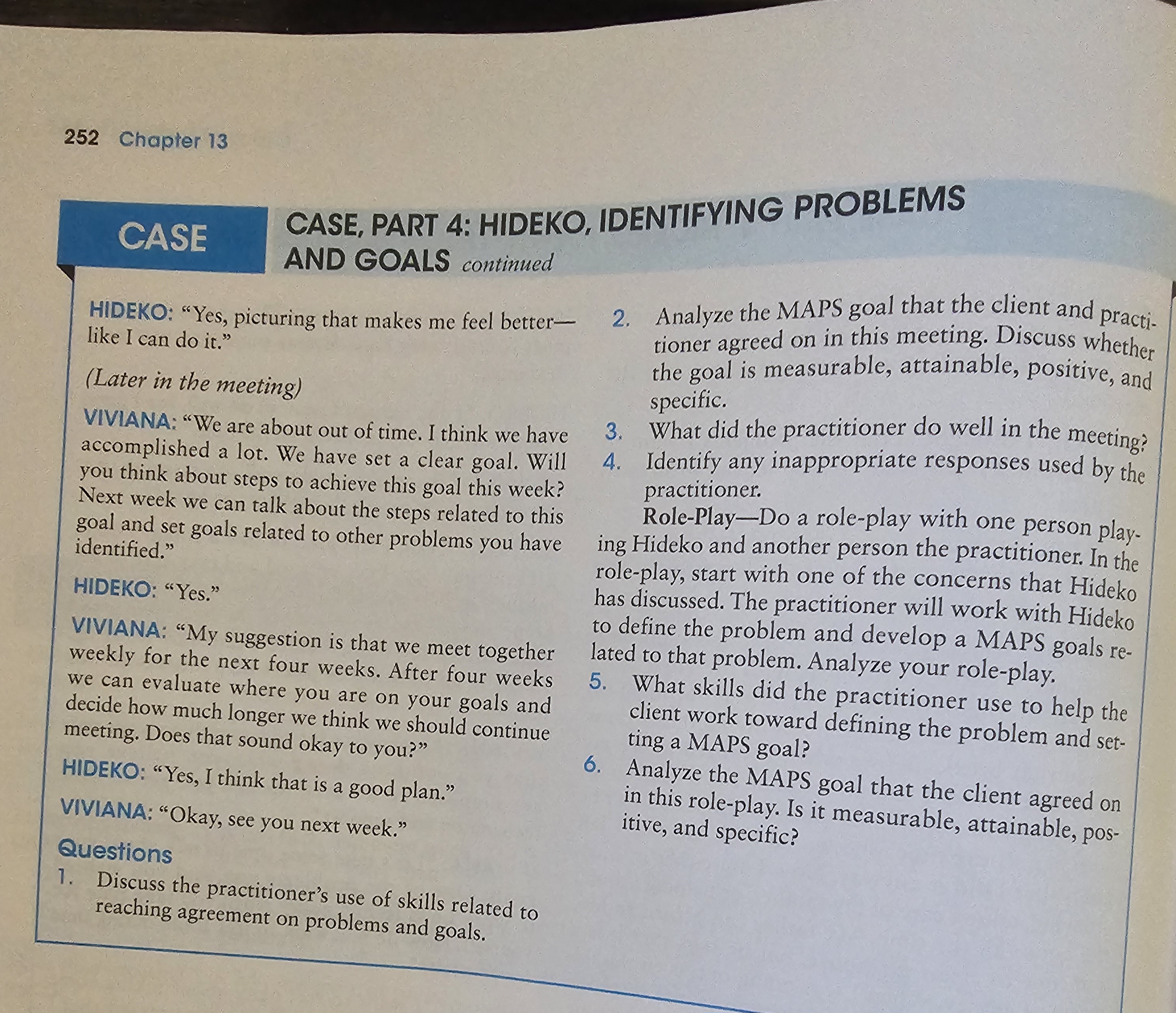Read Case, Part 4: Hideko. Analyze the MAPS goal | Chegg.com