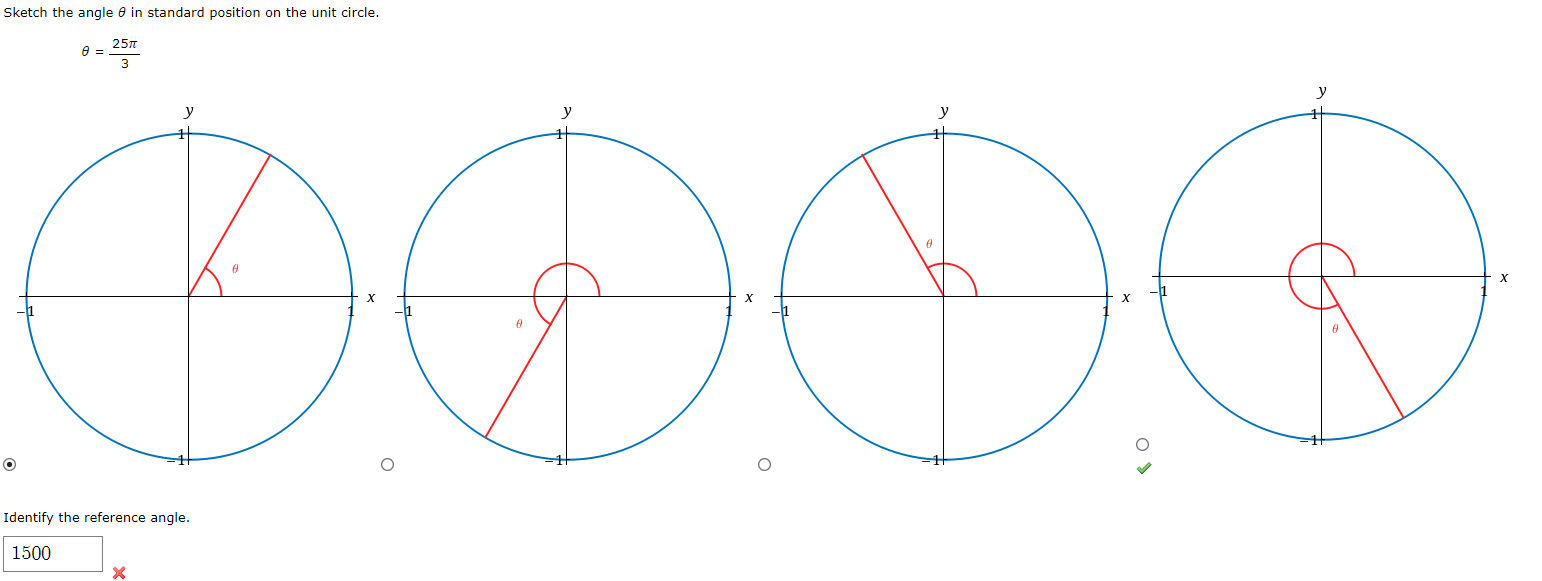 Solved Sketch the angle θ in standard position on the unit | Chegg.com