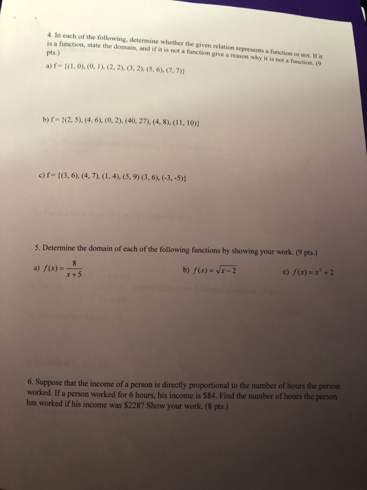 Solved whether each of the following determines a function | Chegg.com