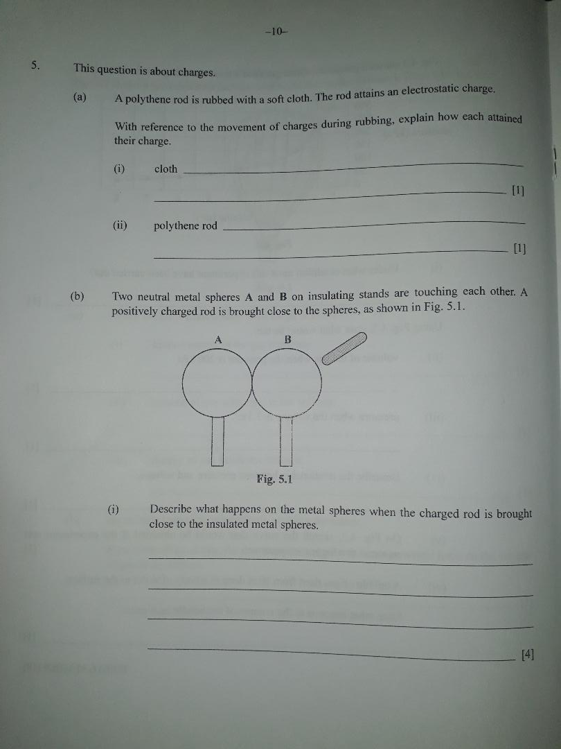 Solved -10 5. This question is about charges. (a) A | Chegg.com