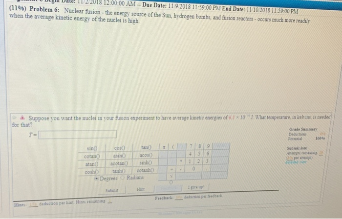 Solved Digll DRe! 11 D2018 12:00:00 AM Due Date: 1192018 11 | Chegg.com