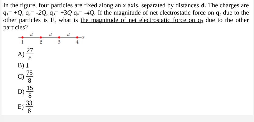 Solved In the figure, four particles are fixed along an x | Chegg.com