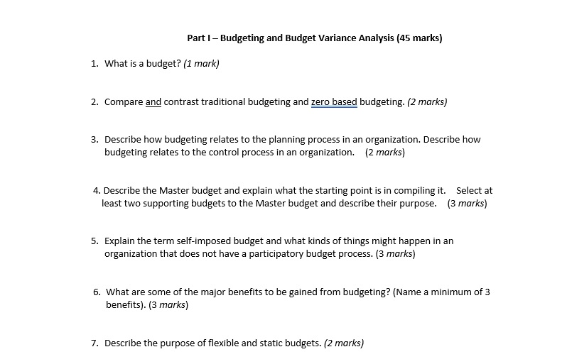 Solved Part I Budgeting And Budget Variance Analysis 45 Chegg solved-part-i-budgeting-and-budget-variance-analysis-45-chegg