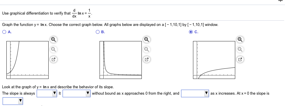 Solved Use graphical differentiation to verify that-Inx-- | Chegg.com