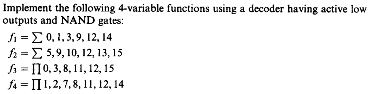 Solved Implement the following 4-variable functions using a | Chegg.com
