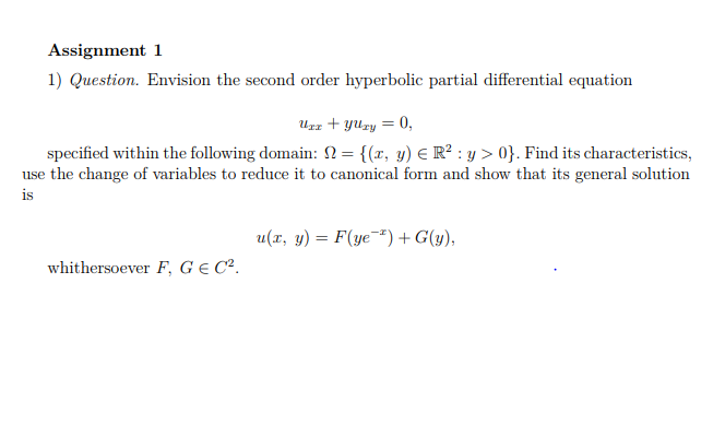 Solved Assignment 1 1) Question. Envision the second order | Chegg.com