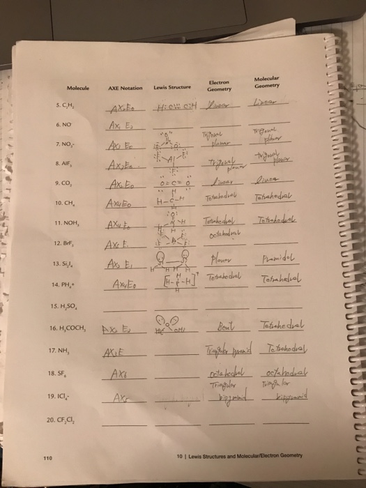 Solved Electron Axe Notation Lewis Structureceomen Molecule