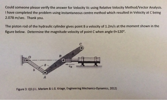 Solved Could someone please verify the answer for Velocity | Chegg.com
