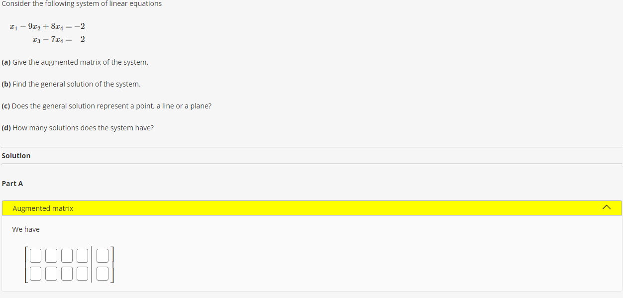 Solved Consider the following system of linear equations | Chegg.com