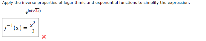 Solved Apply the inverse properties of logarithmic and | Chegg.com