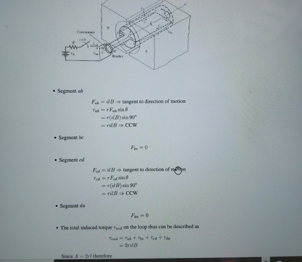 Solved 4. Given below is the derivation of induced torque in | Chegg.com