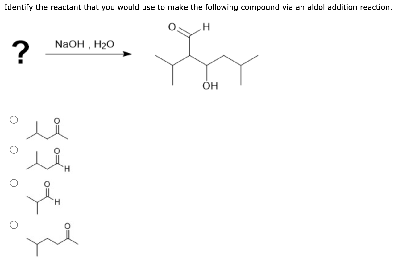Solved Identify the reactant that you would use to make the | Chegg.com
