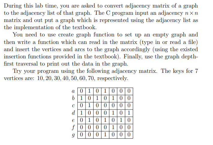 GRAPH* graphCreate (int (*compare) (void* argul, | Chegg.com