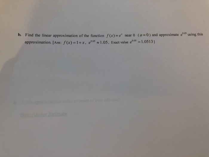 Solved 5. Linear Approximation Use linear approximation to | Chegg.com Solved 5. Linear Approximation Use linear approximation to | Chegg.com