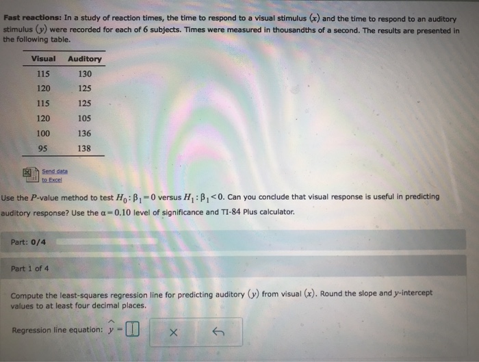 Solved Fast reactions: In a study of reaction times, the | Chegg.com