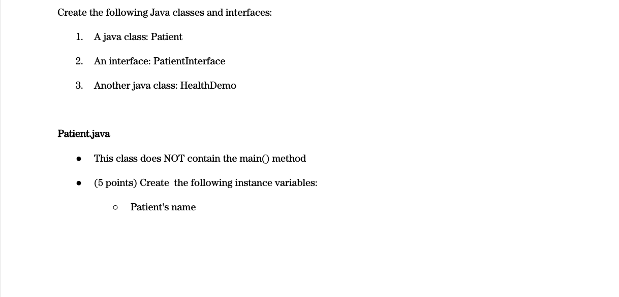 Solved Acreate The Following Java Classes And Interfaces A