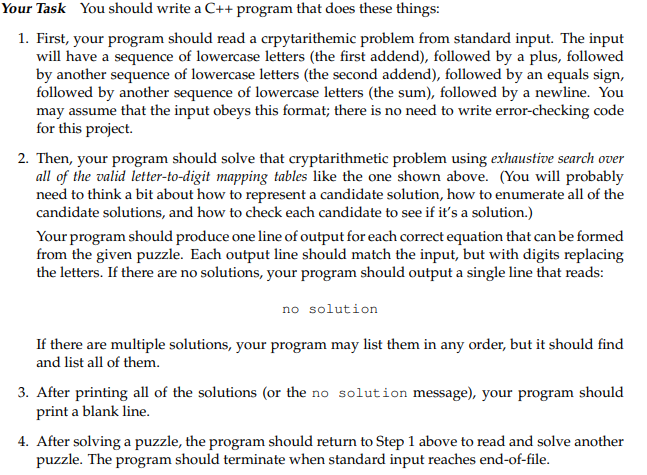 Solved I need to create a C++ Cryptarithmetic solver using | Chegg.com