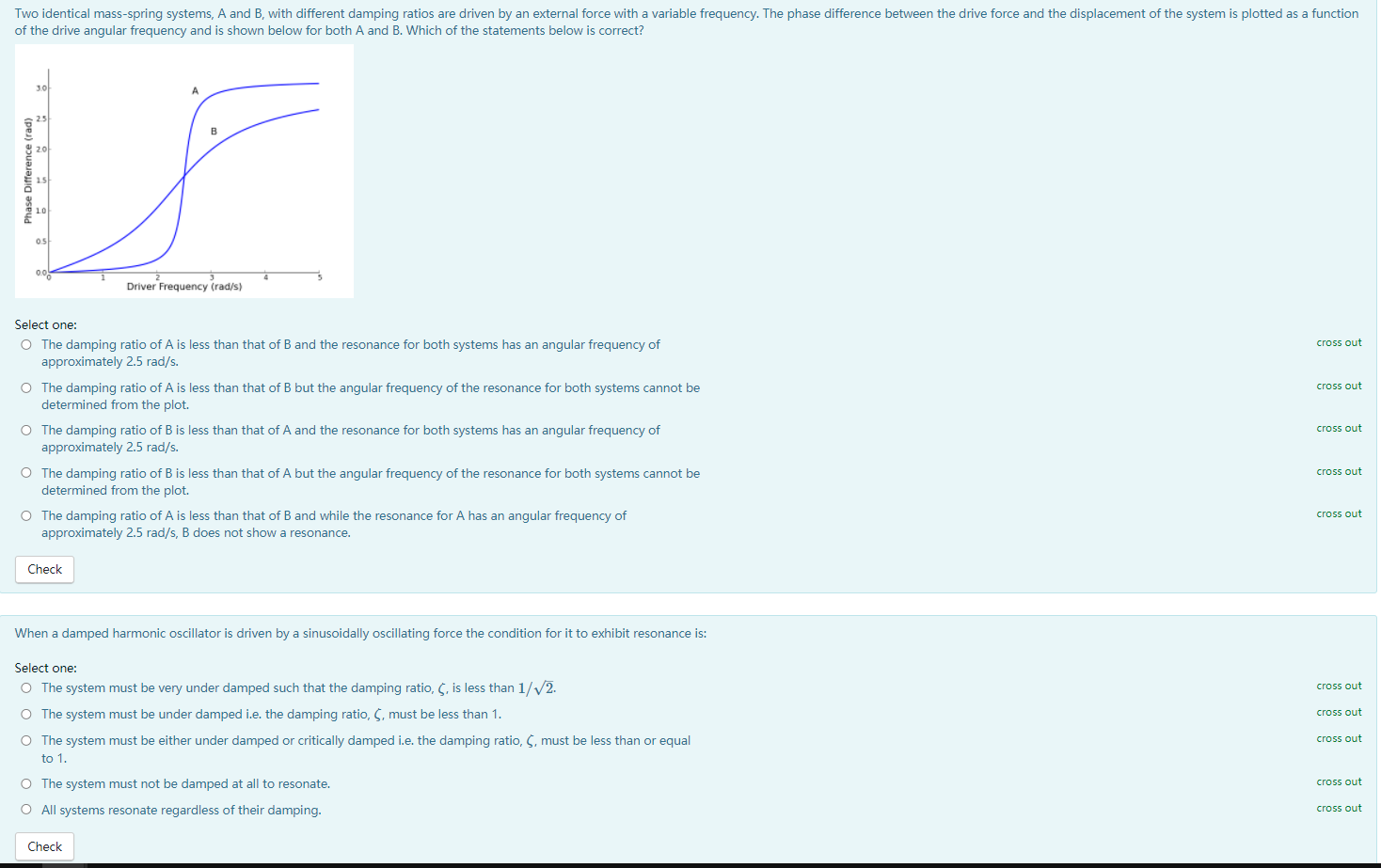 Solved Two identical mass-spring systems, A and B, with | Chegg.com