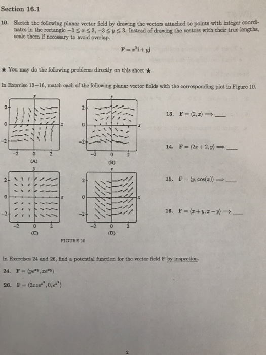Solved Sketch the following planar vector field by drawing | Chegg.com