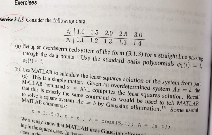 Solved Exercises xercise 3.1.5 Consider the following data. | Chegg.com