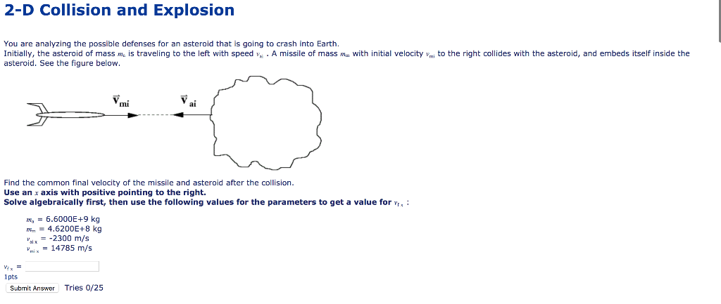 Solved 2-D Collision and Explosion You are analyzing the | Chegg.com