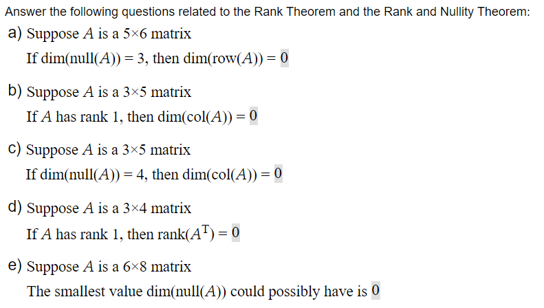 Solved Answer the following questions related to the Rank | Chegg.com