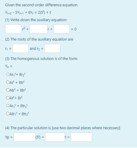 Solved Given the second-order difference equation. | Chegg.com