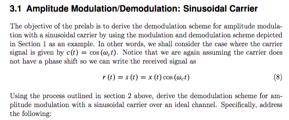 Solved 3.1 Amplitude Modulation/Demodulation: Sinusoidal | Chegg.com