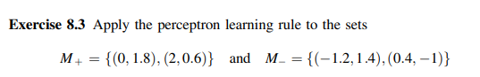 Solved Exercise 8.3 Apply the perceptron learning rule to | Chegg.com
