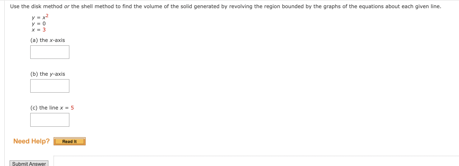 Solved Use the disk method or the shell method to find the | Chegg.com
