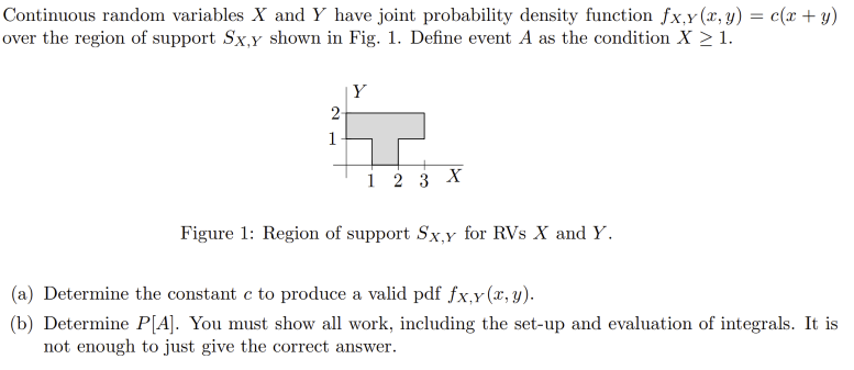 Solved = Continuous random variables X and Y have joint | Chegg.com