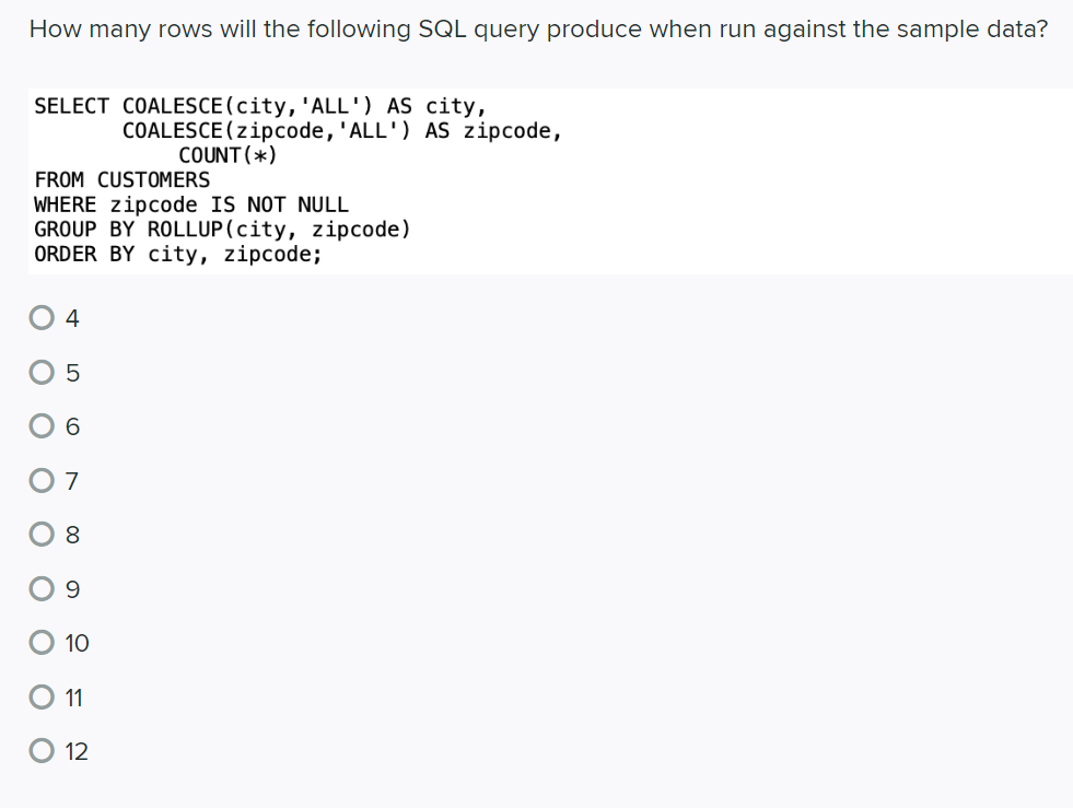 Solved How many rows will the following SQL query produce | Chegg.com