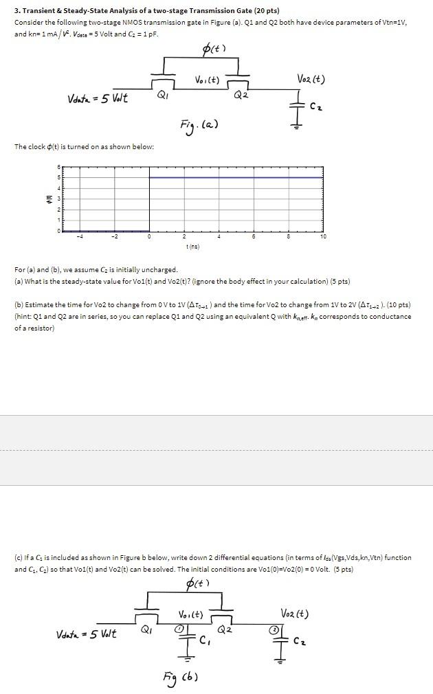 Solved 3. Transient & Steady-state Analysis of a two-stage | Chegg.com