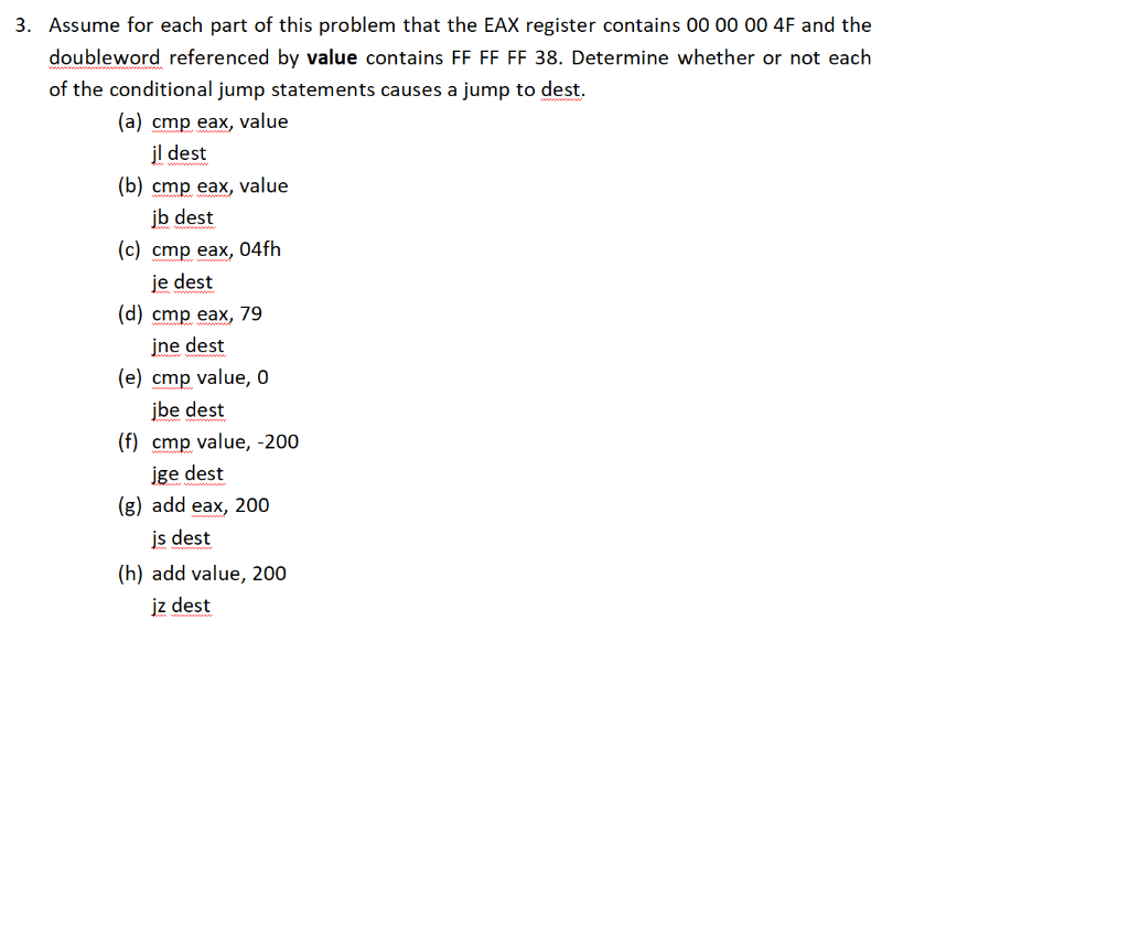 Solved 3. Assume for each part of this problem that the EAX | Chegg.com