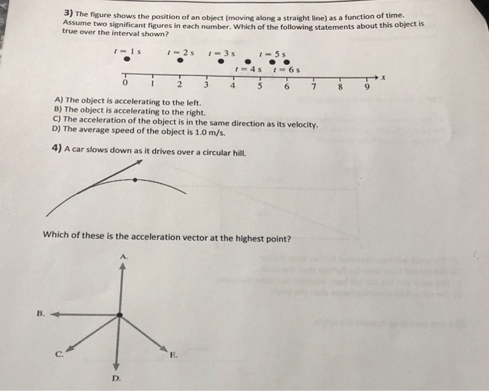 Solved 3 The Figure Shows The Position Of An Object Moving