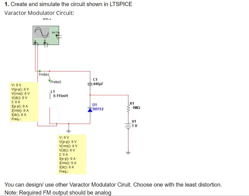 Solved 1. Create and simulate the circuit shown in LTSPICE | Chegg.com