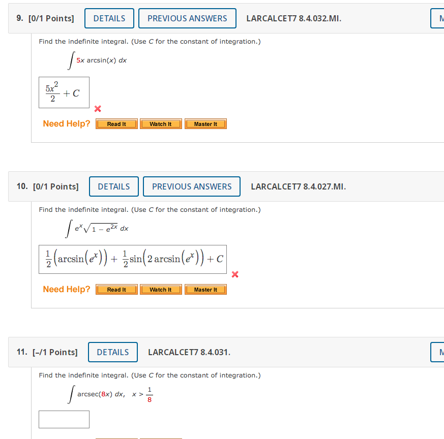 Solved 9. [0/1 Points] DETAILS Find the indefinite integral. | Chegg.com