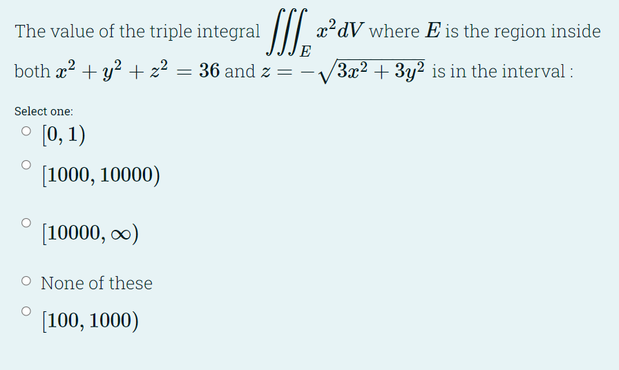 Solved - = Use a triple integral to determine the volume V | Chegg.com